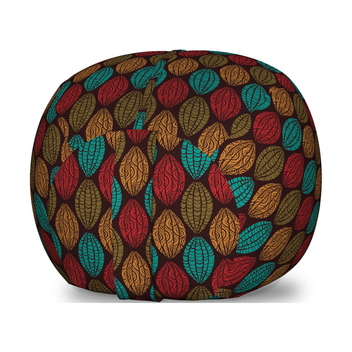 Earth Tones Storage Toy Bag Chair, Native Eastern Art with Abstract ...