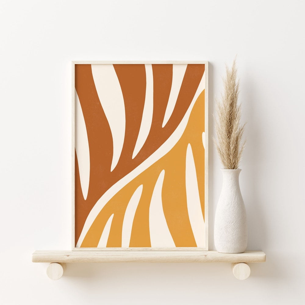Earth Tones Wall Art Minimal Botanical Burnt Orange Prints Boho Print ...