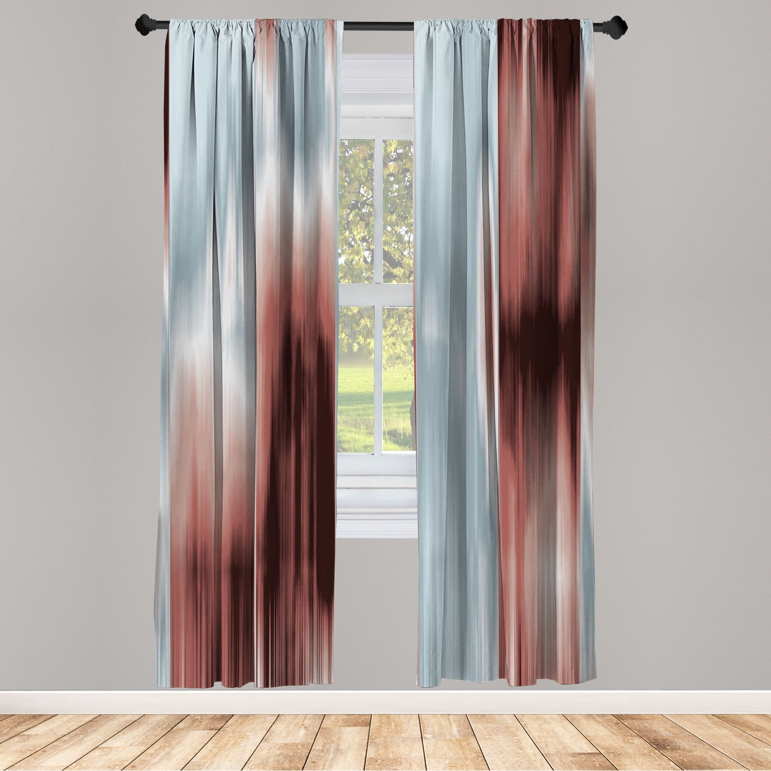 Ambesonne Earth Tones Curtains, Abstract Modern Ombre, Pair of 28"x84 ...