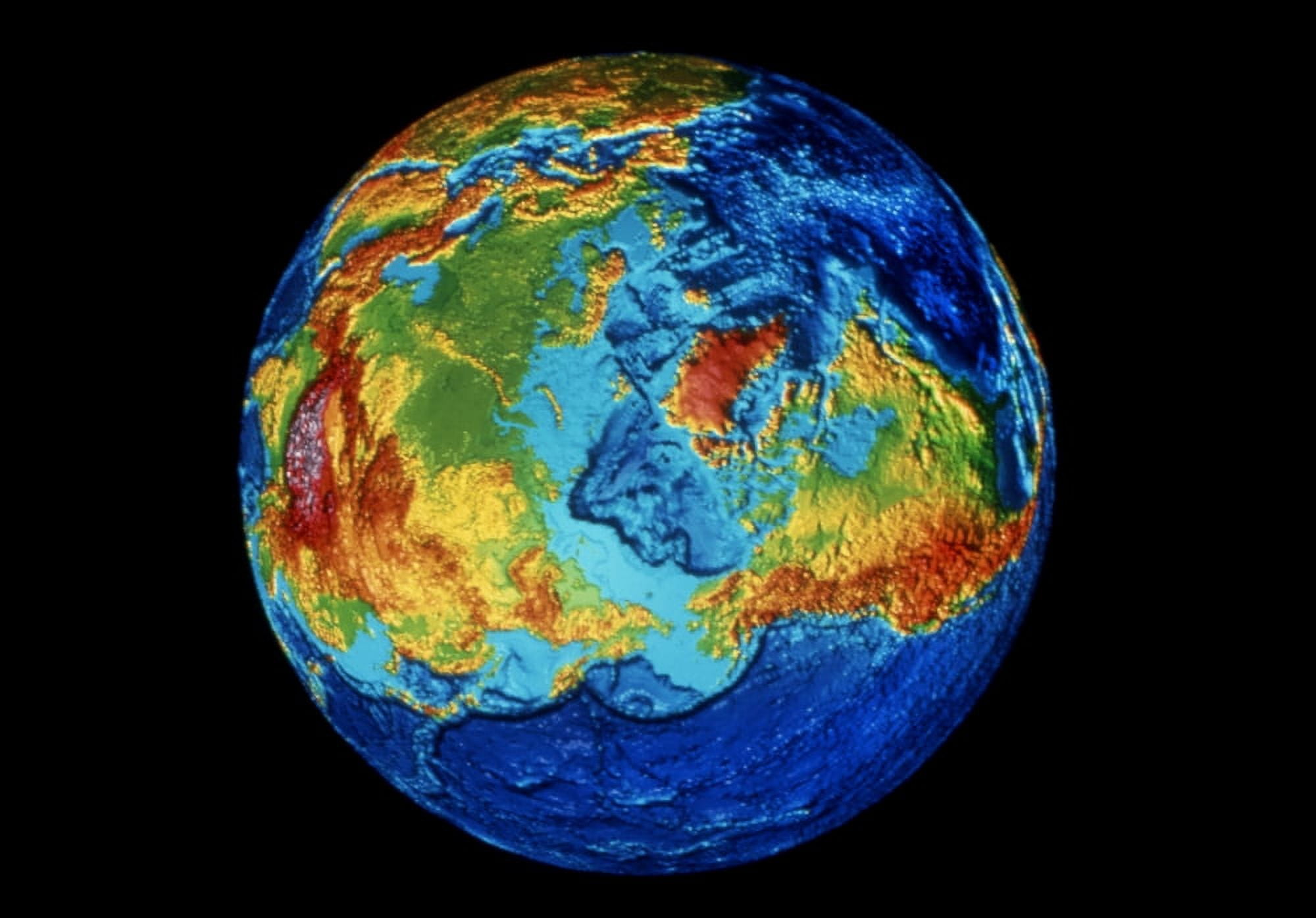 Earth Topography. Ndigital Image Of The Topography Of The Earth ...