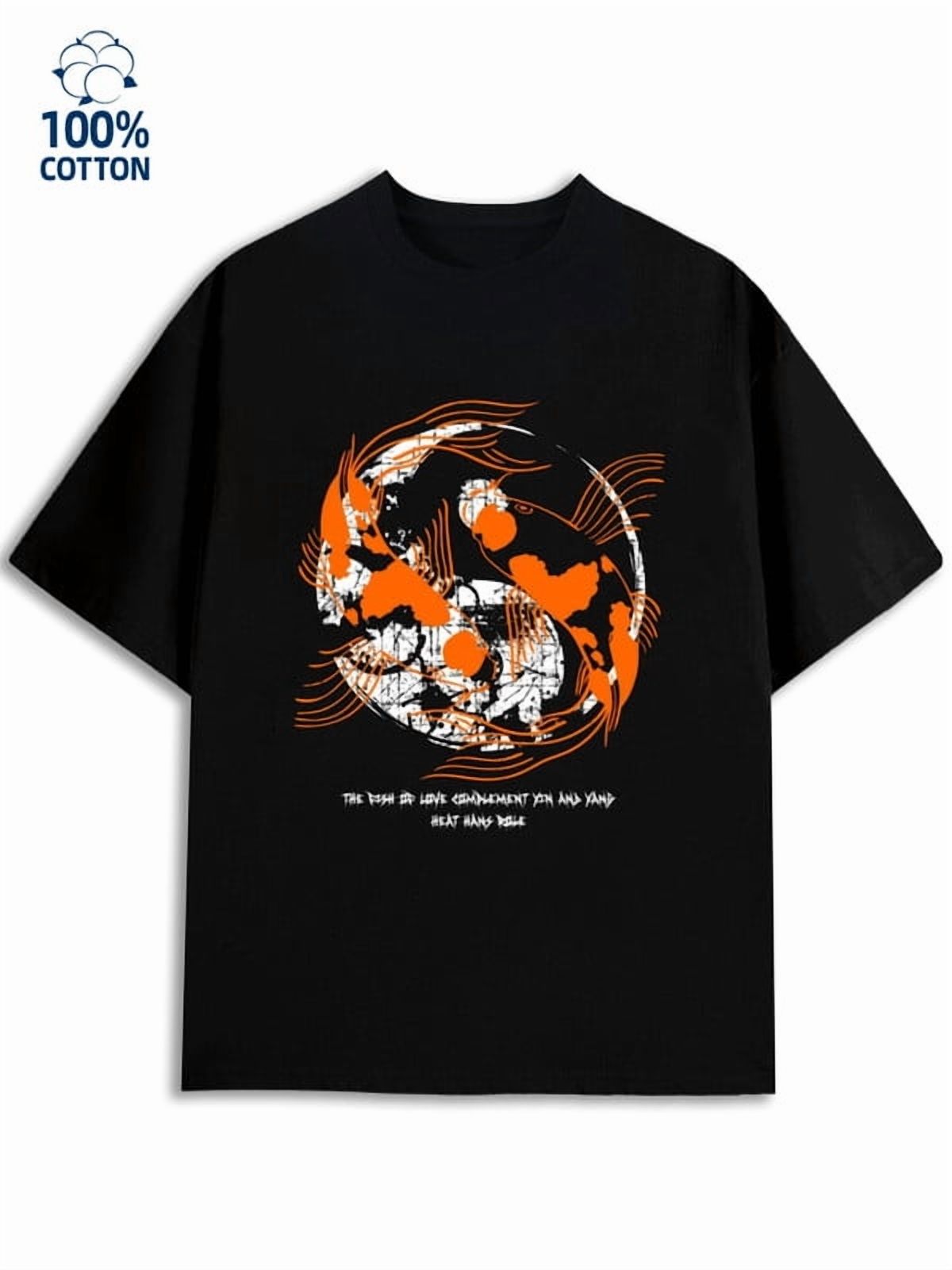Earth Unity Tee men's carp 180G 100% Cotton black funny fun Original ...