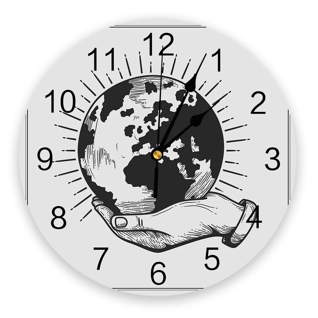 Earth Universe Space And Stars Wall Clock For Home Decoration Living ...