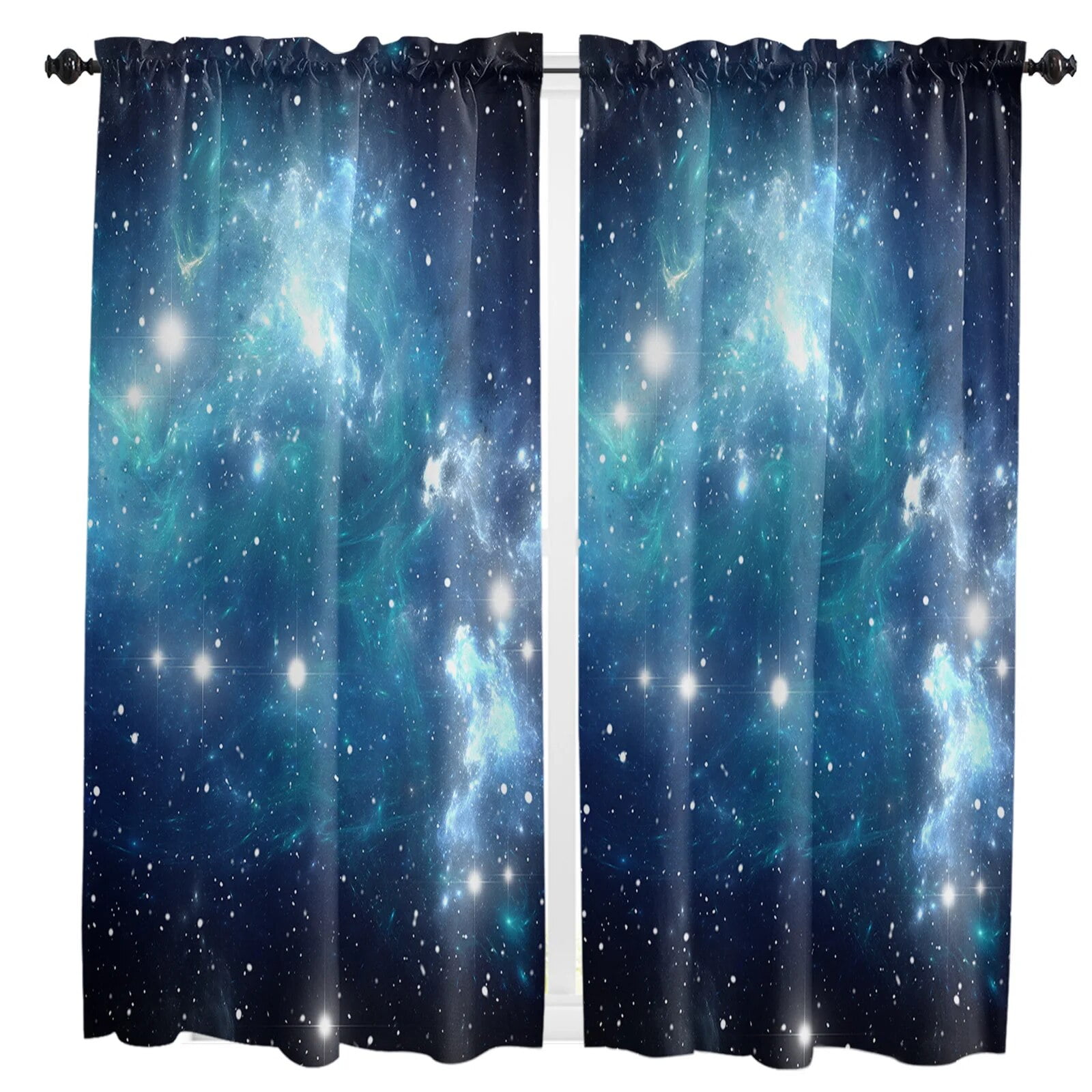 Earth Universe Space And Stars Window Curtains for Living Room the ...