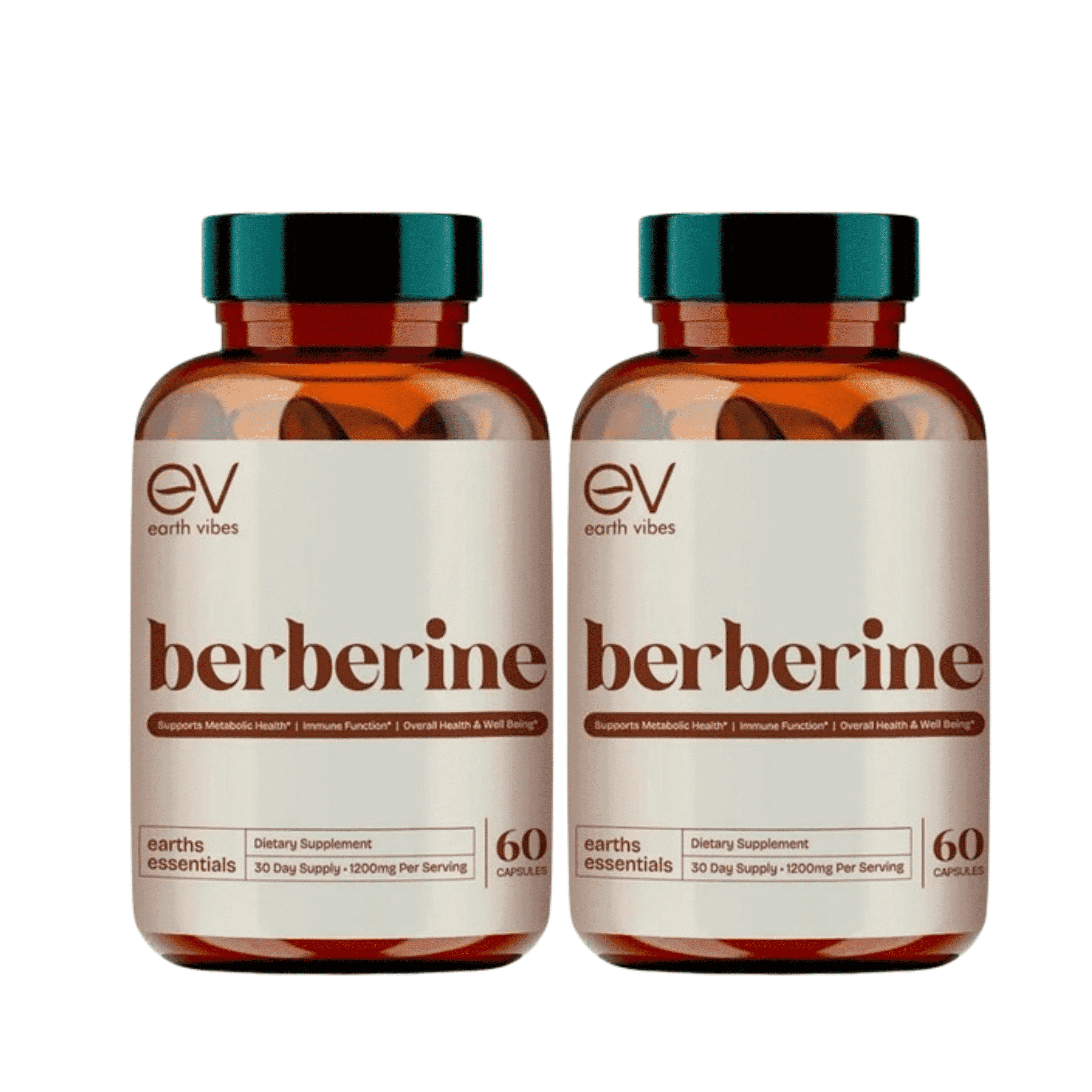 Earth Vibes Berberine HCl Supplement, 1200mg Berberine Extract for ...