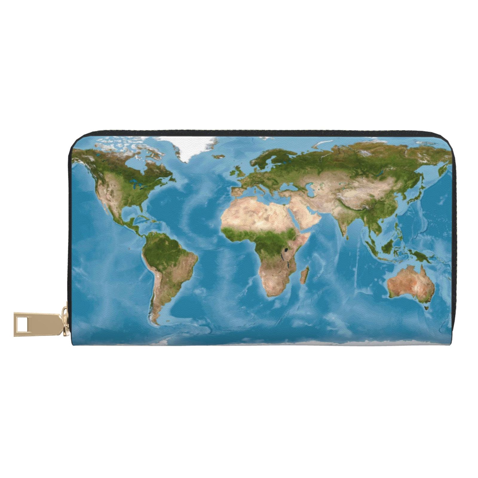Earth View World Map Wallet Women, Leather Bifold Multi Card Wallet ...