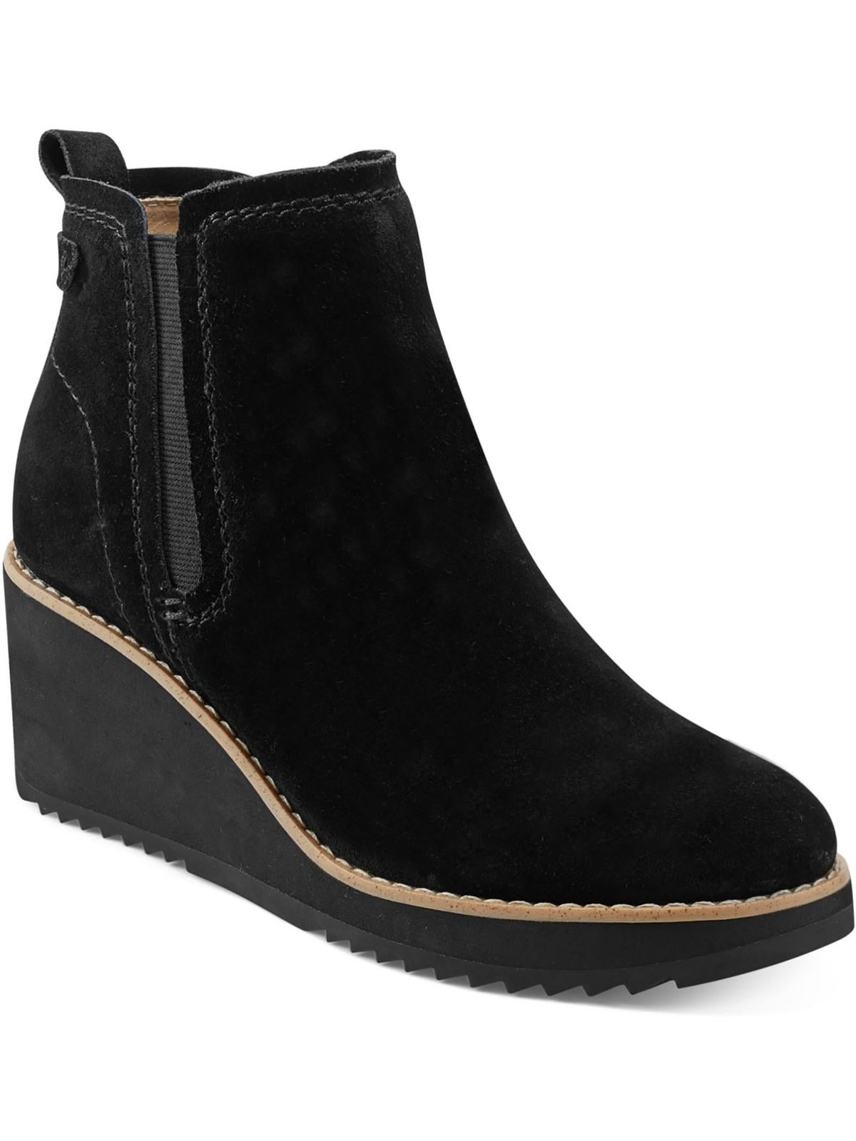 Earth Womens Cleia Faux Suede Wedge Chelsea Boots - Walmart.com