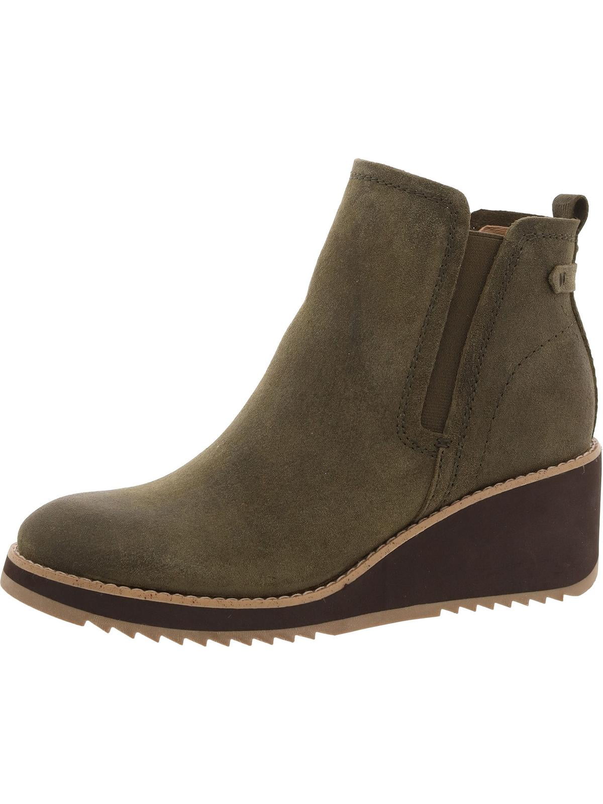 Earth Womens Cleia Faux Suede Wedge Chelsea Boots - Walmart.com