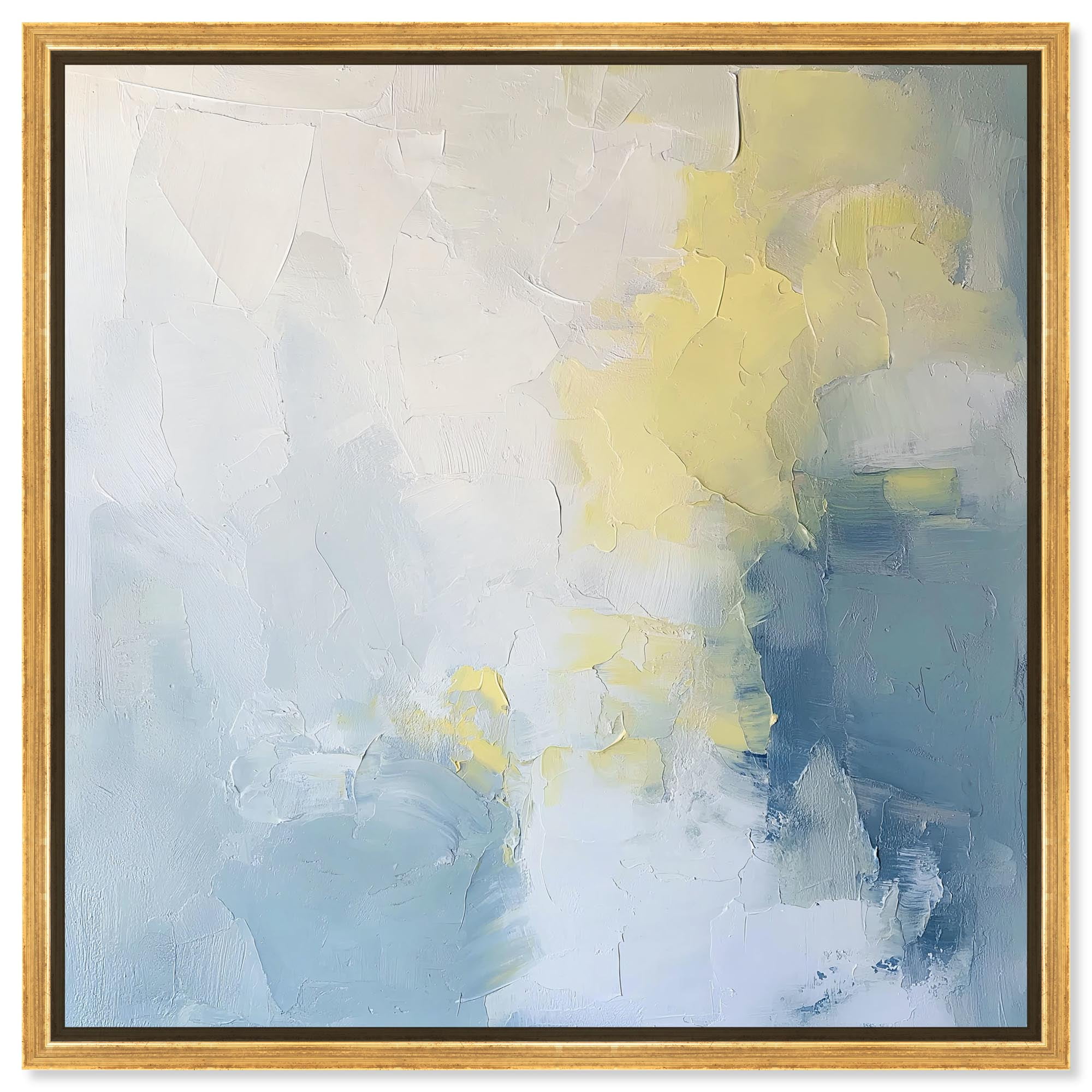 Earth and Ether Canvas Minimal Abstracts by Art Remedy, Gold Frame, 40 ...