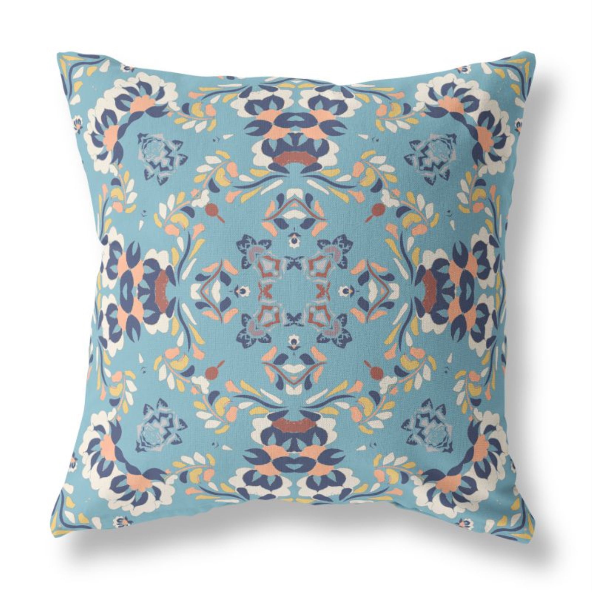 Earth and Heaven Indoor/Outdoor Fabric Pillow with Zip in Gray Blue ...