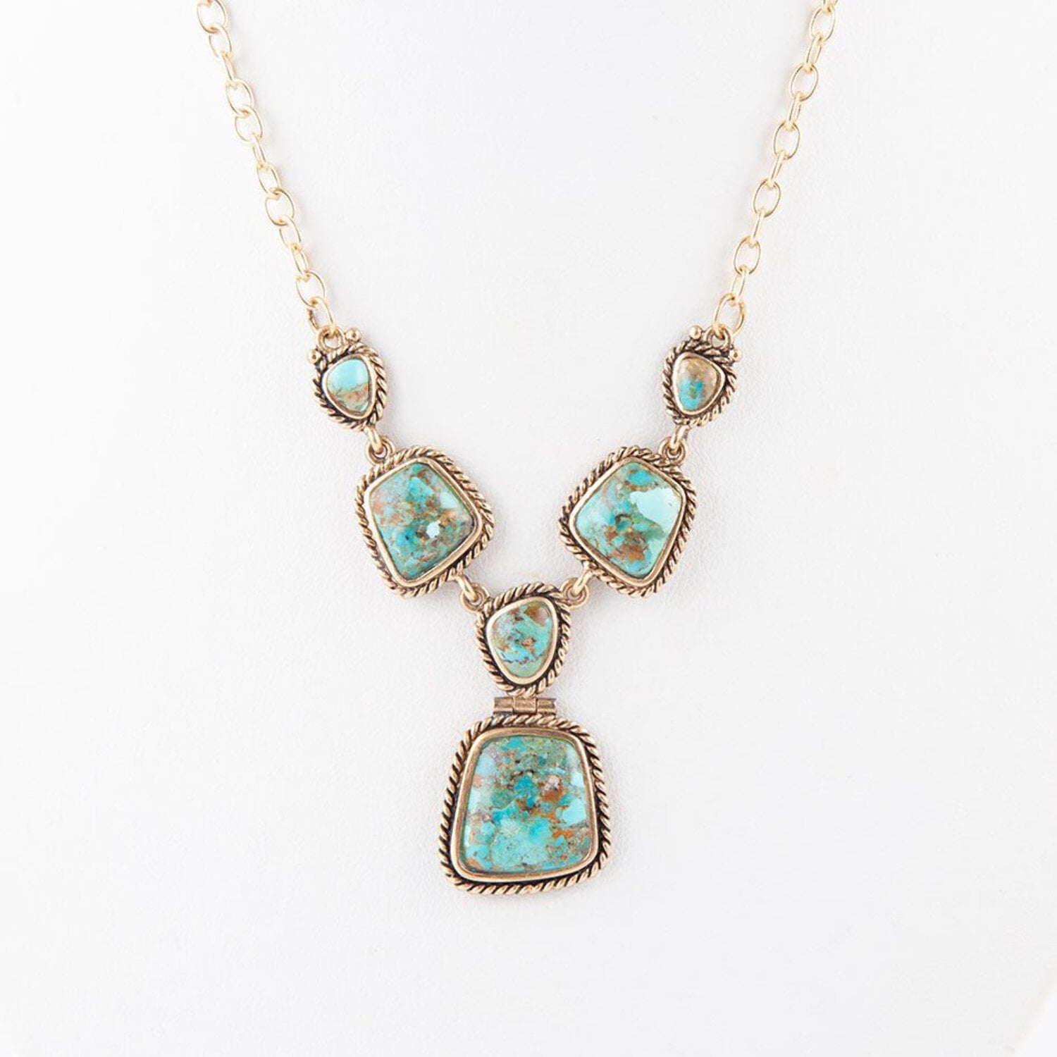 Earth and Sky Blue Turquoise Golden Necklace - Walmart.com