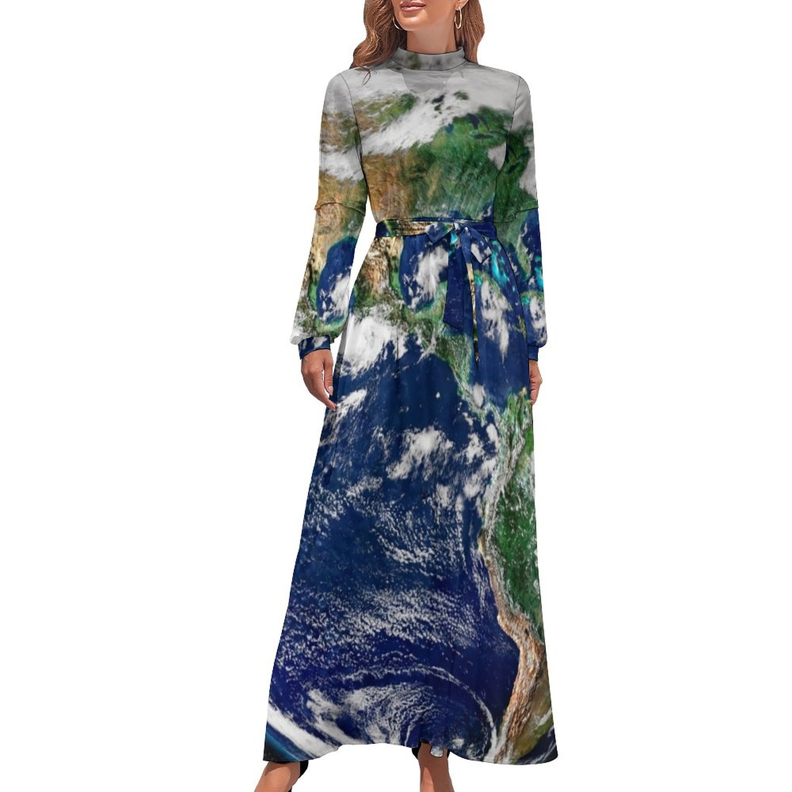Earth from Space Long Dress evening dresses ladies Prom gown women's ...