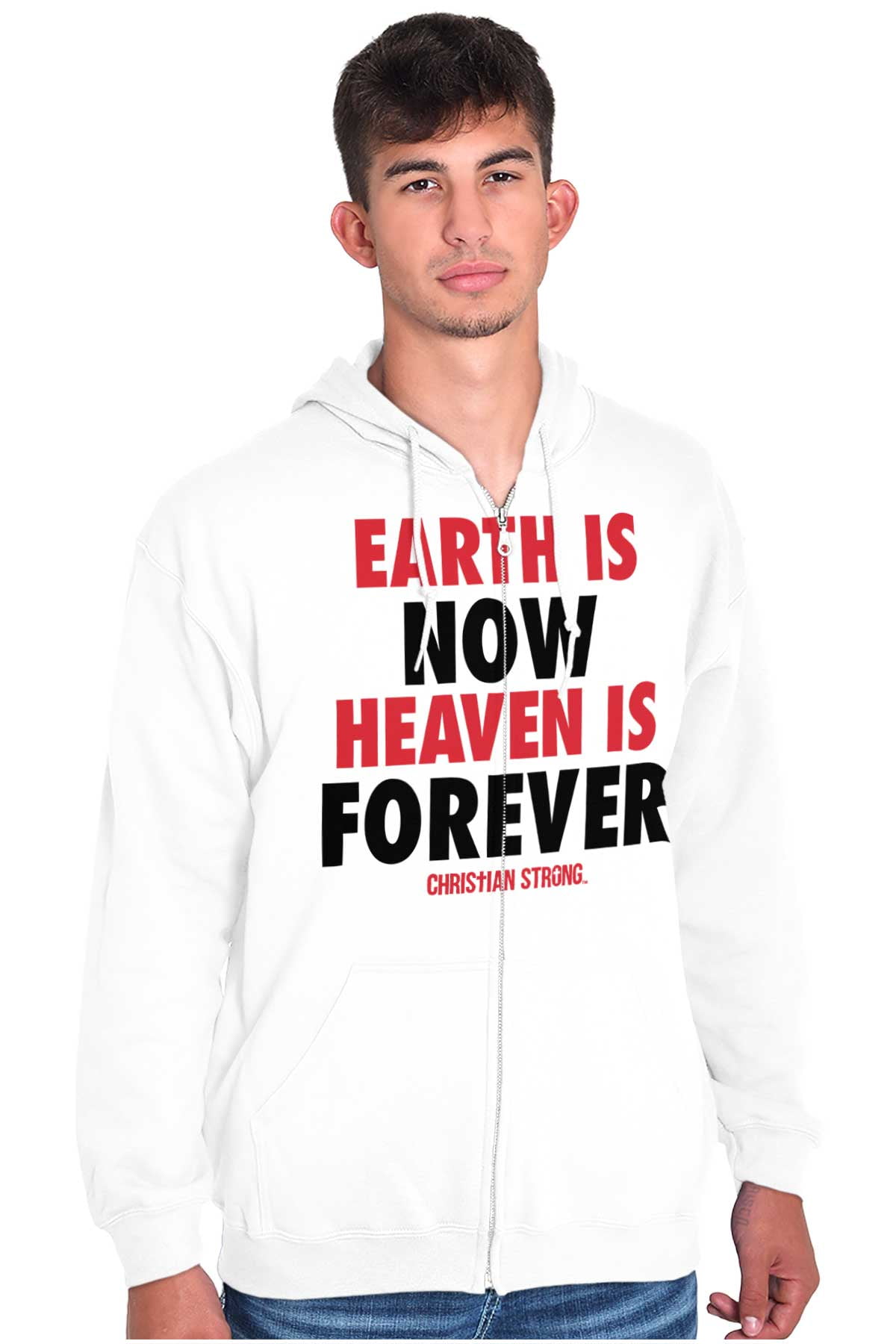 Earth is Now Heaven is Forever Unisex Plus Size Zip Hoodie Brisco ...