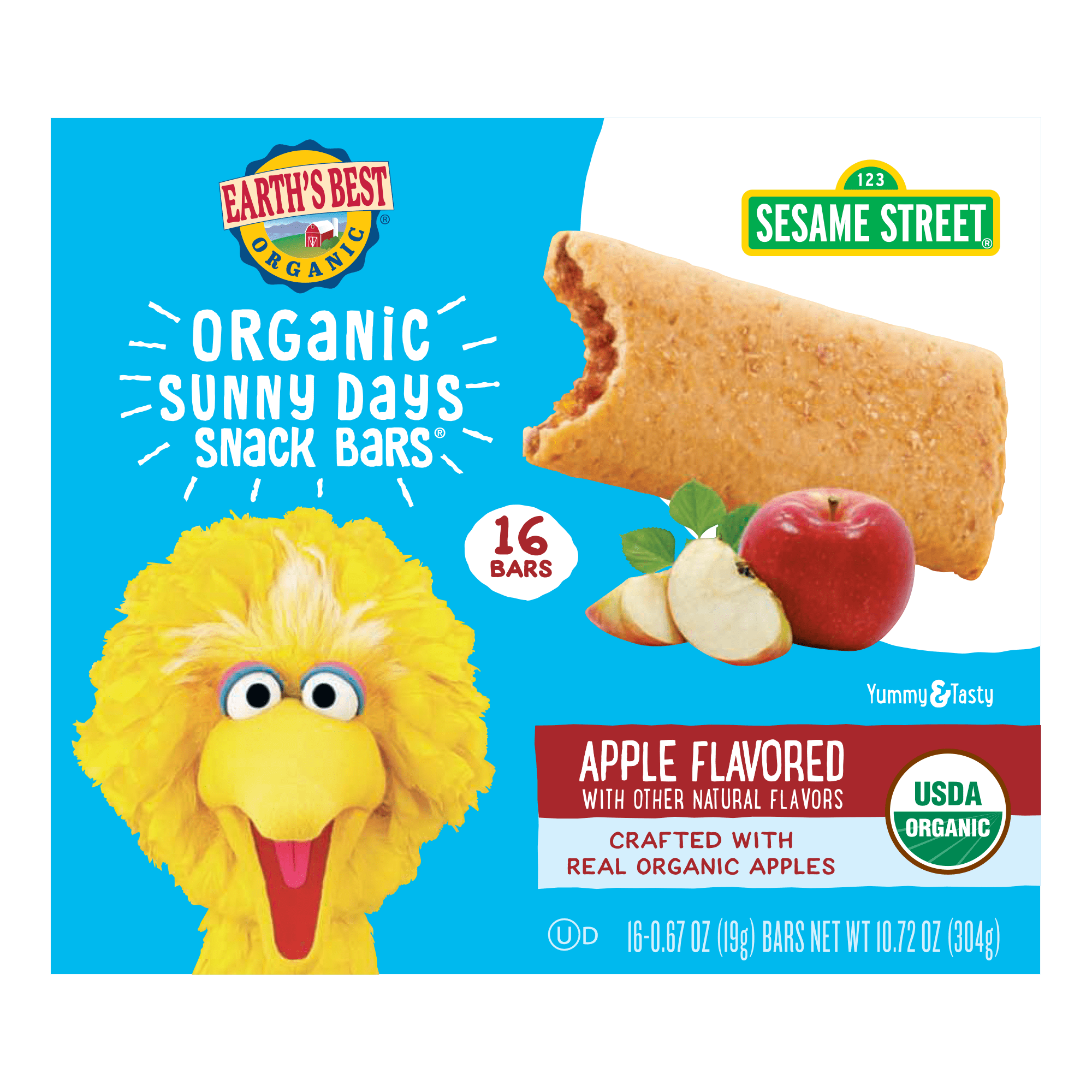 Earth's Best Organic Sesame Street Apple Sunny Days Snack Bars, 10.72 ...