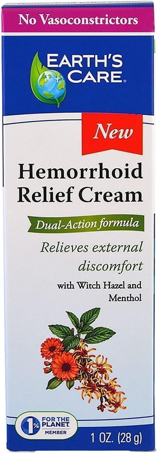 Earth’s Care Hemorrhoid Shrink Medication Cream with Witch Hazel and ...