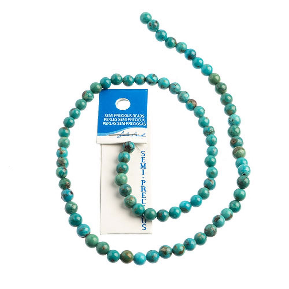 Earth's Jewel Semi-Precious 5mm Turquoise Natural Round Strung Bead ...