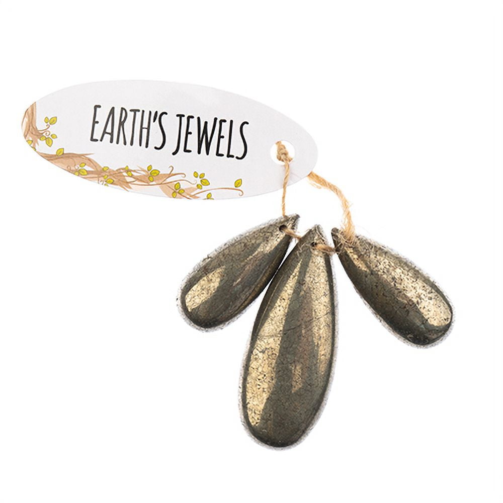 Earth's Jewels 15x35-20x5mm Pyrite Semi-Precious Teardrop Natural Stone ...