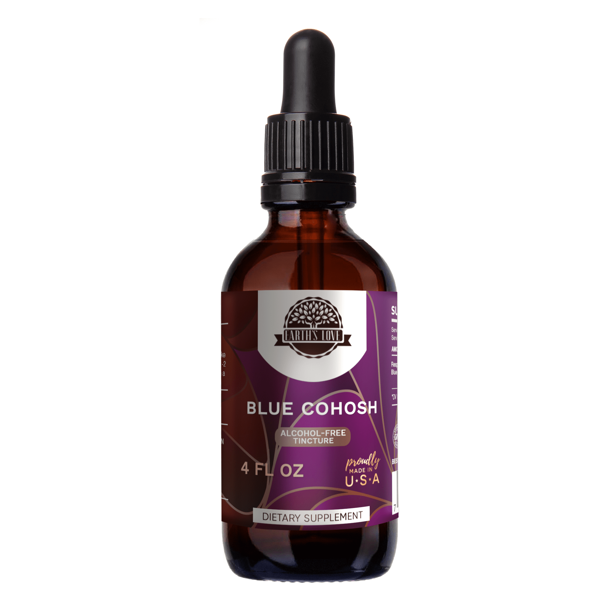Earth's Love Blue Cohosh Alcohol-FREE Herbal Extract Tincture, Super ...