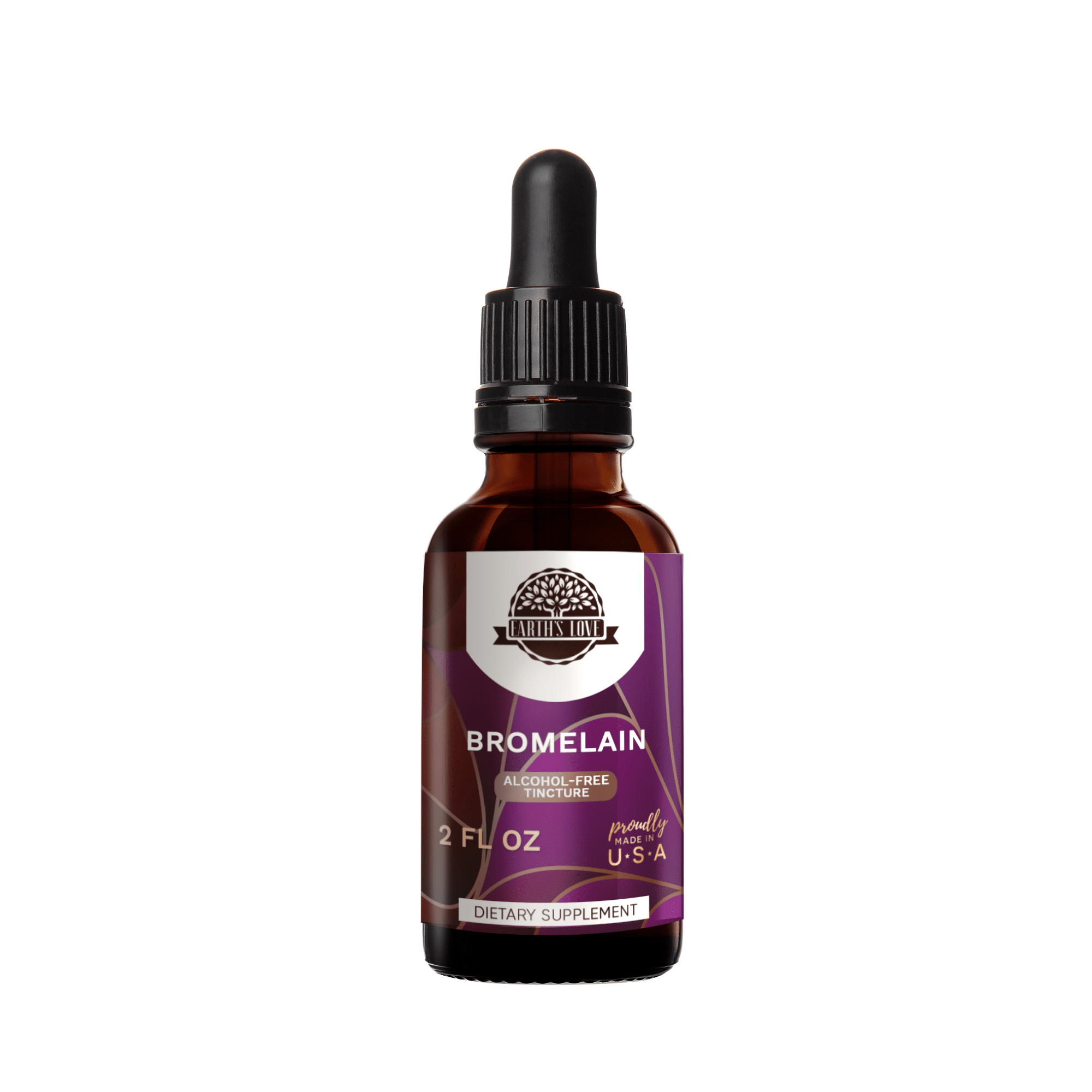 Earth's Love Bromelain Alcohol-FREE Herbal Extract Tincture, Super ...