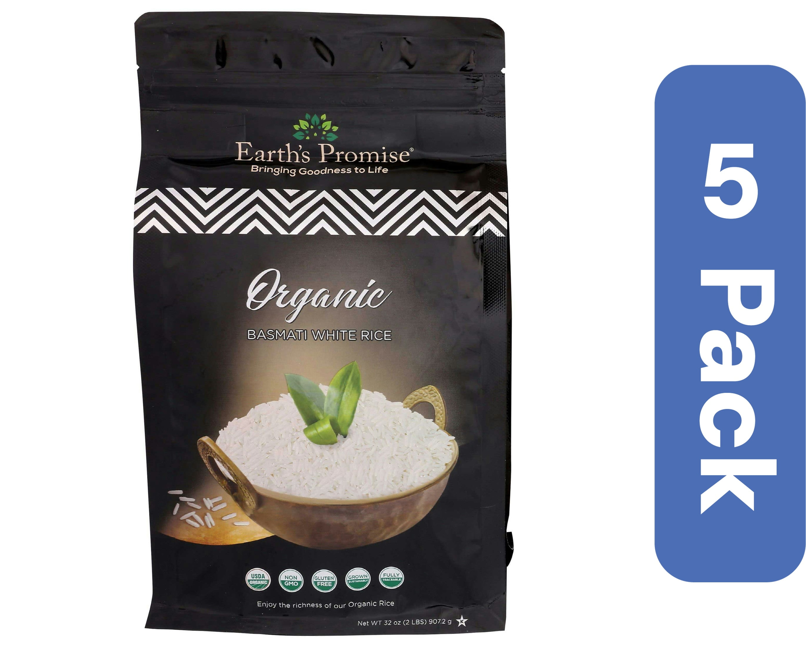 Earth's Promise Organic Basmati White Rice 2 lb (Pack Of 5) - Walmart.com