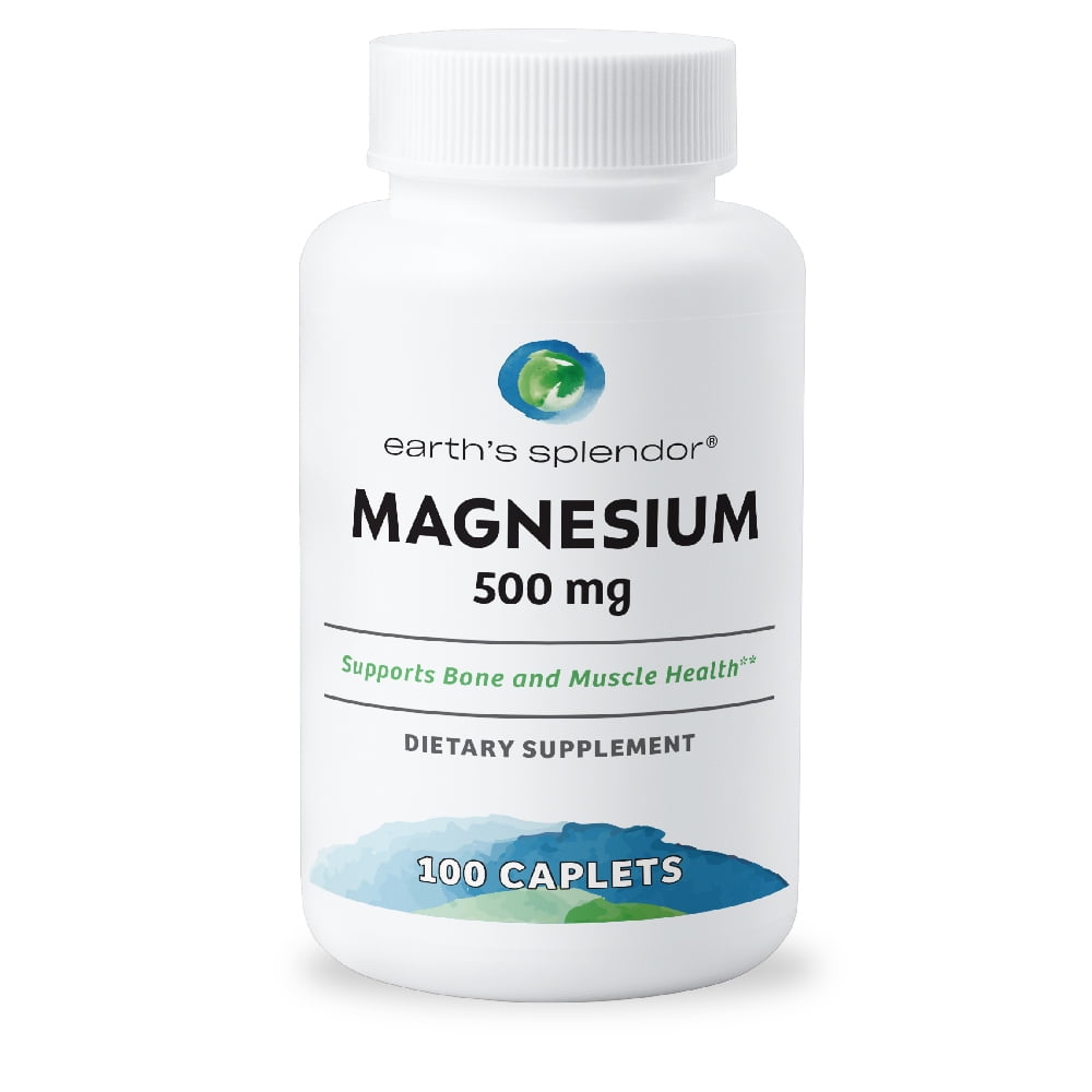 Earth's Splendor Magnesium 500 mg - Bone & Muscle Health Support ...