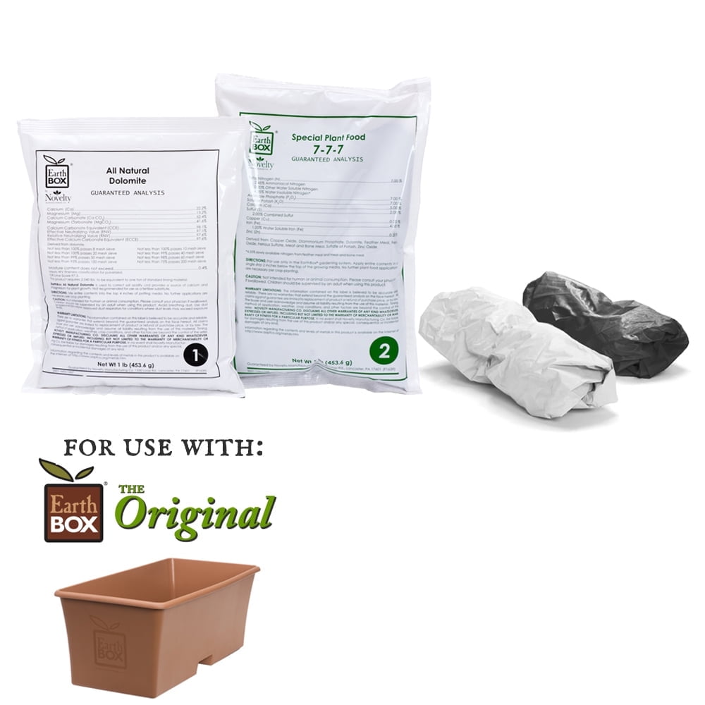 Earthbox Replant Kit, Standard 7-7-7 Fertilizer, Dolomite, 2 Mulch ...