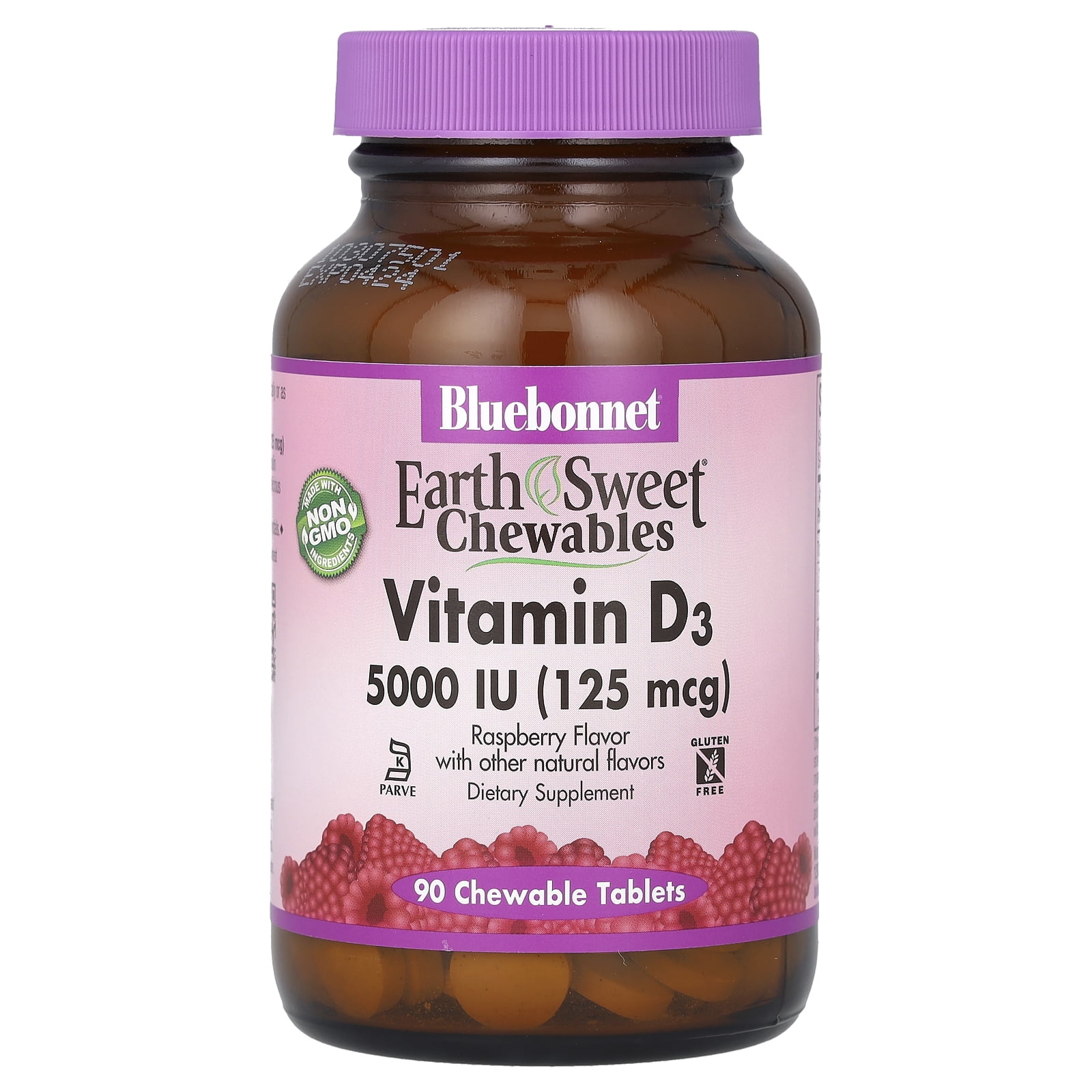 Bluebonnet EarthSweet Chewables, 5,000 IU Vitamin D3, 90 Raspberry ...
