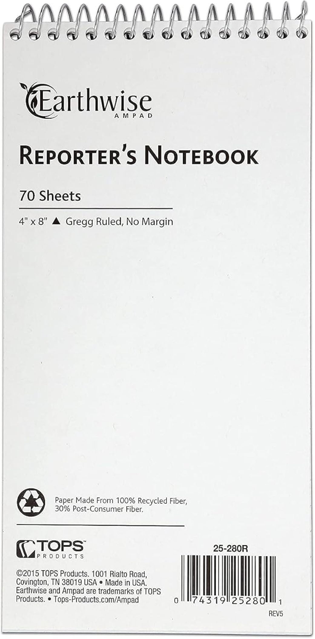 EarthWise by LYSP Reporter's Notebook, 4 x 8 Inches, 70 Sheets, Gregg ...