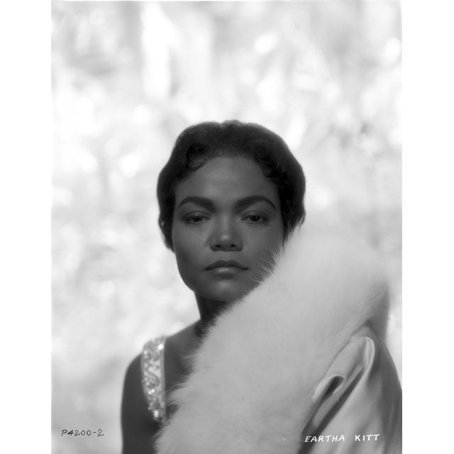 Eartha Kitt Portrait in Feather Coat Photo Print (8 x 10) - Walmart.com