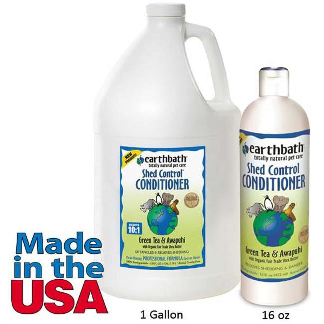 earthbath Shed Control Conditioner for Dogs & Cats, Green Tea & Awapuhi ...