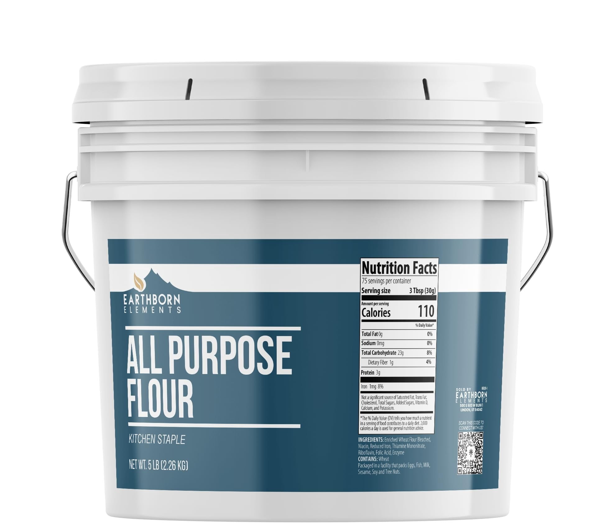 Earthborn Elements All Purpose Flour 1 Gallon Bucket, Kitchen Staple ...