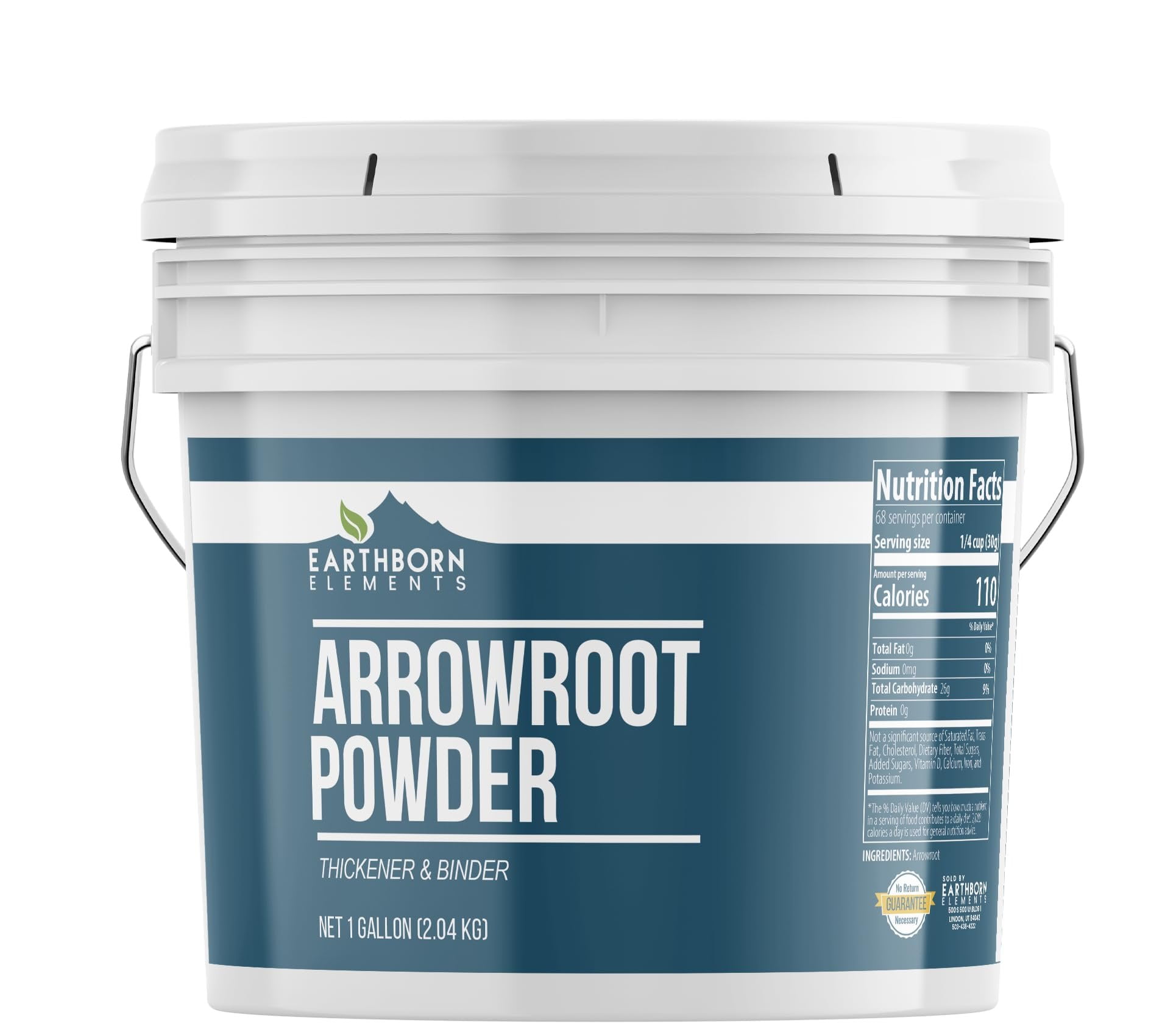 Earthborn Elements Arrowroot Powder 1 Gallon, Thickener & Binder, Corn ...