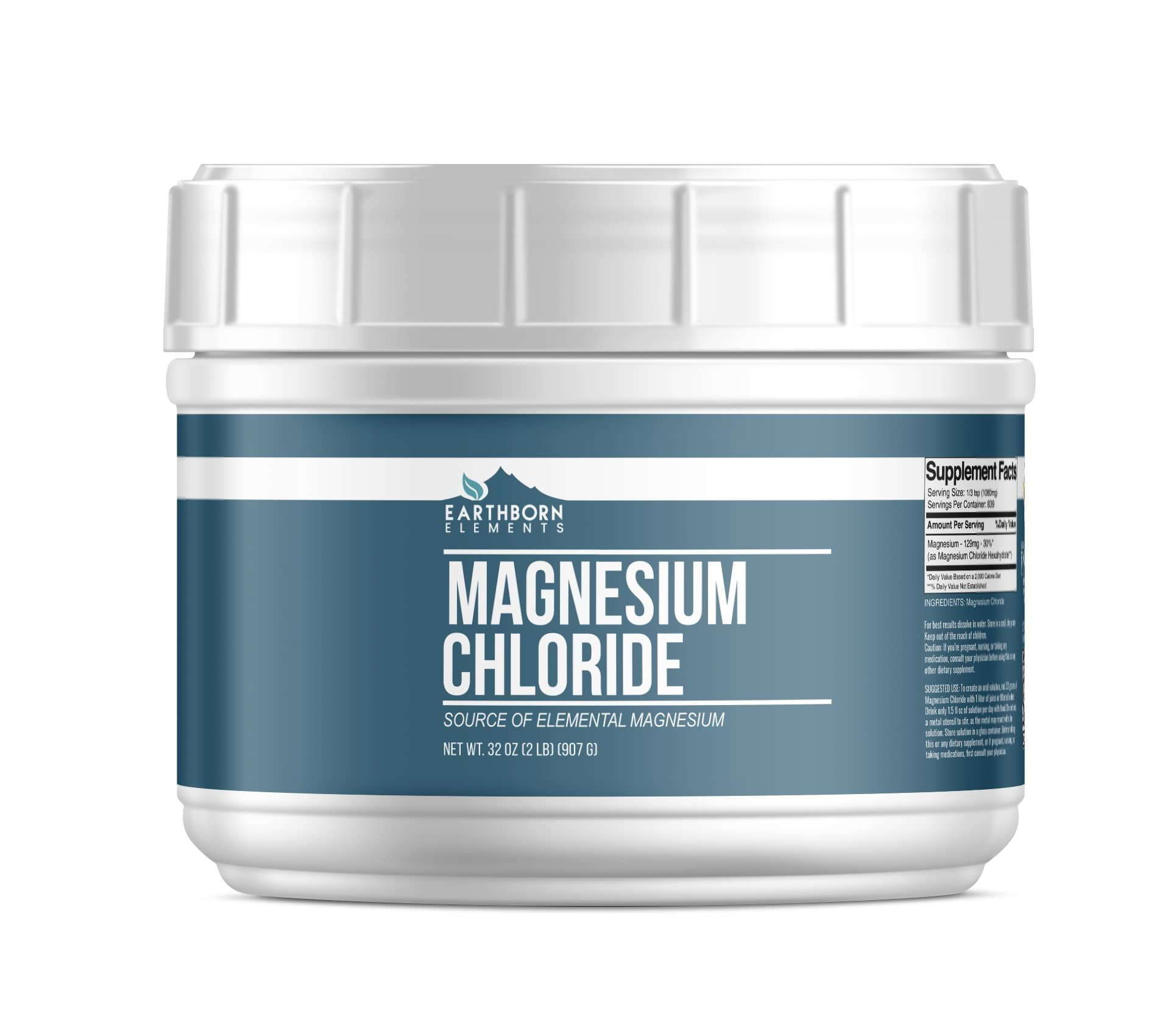 Earthborn Elements Magnesium Chloride 2 lb, Dietary Supplement, Great ...