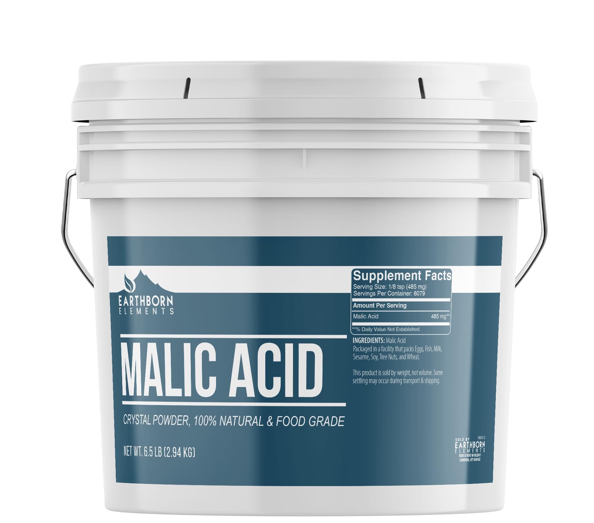 Earthborn Elements Malic Acid Powder, 1 Gallon Bucket, Used in Food ...