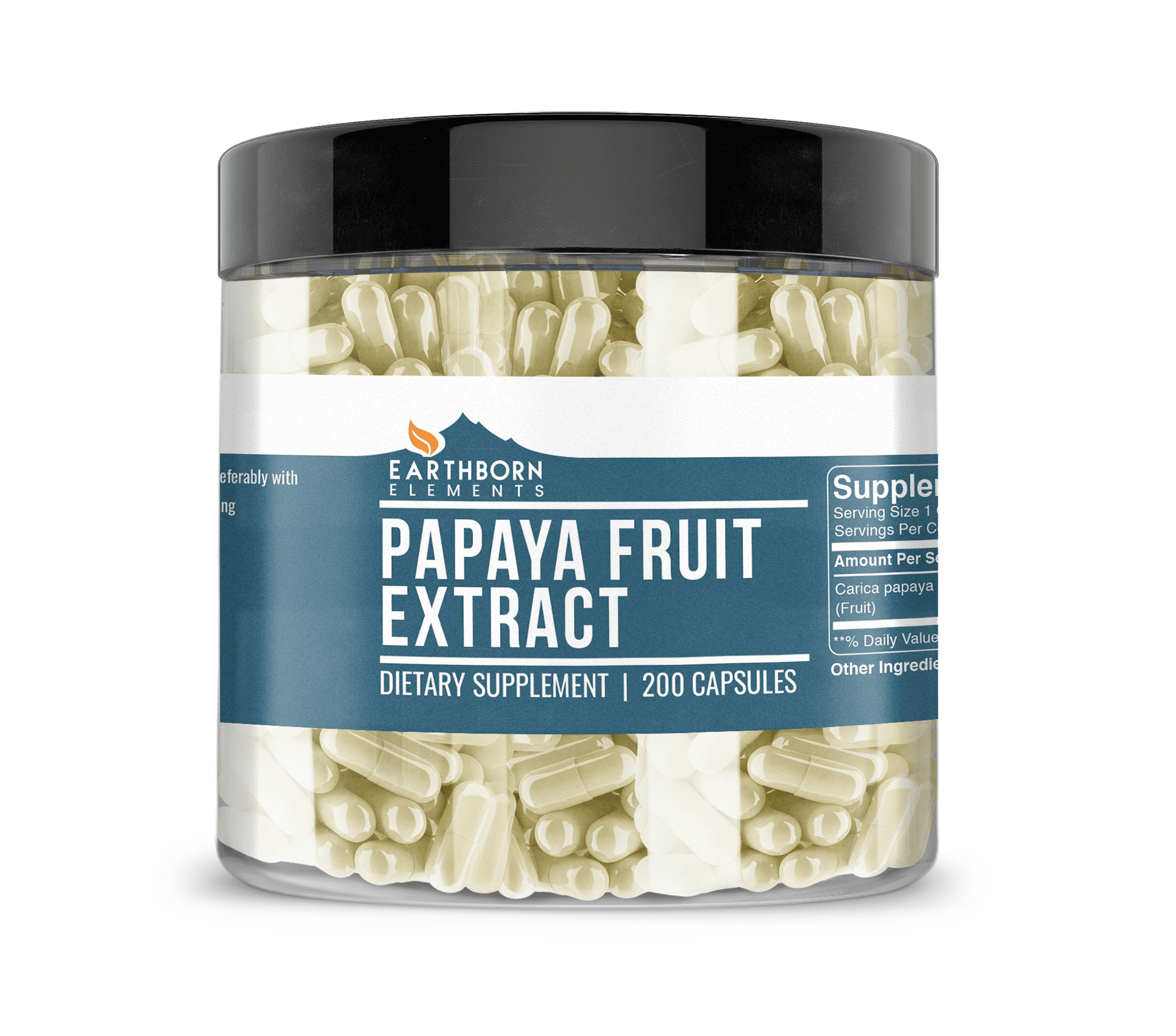 Earthborn Elements Papaya Fruit Extract 200 Capsules, Pure & Undiluted ...