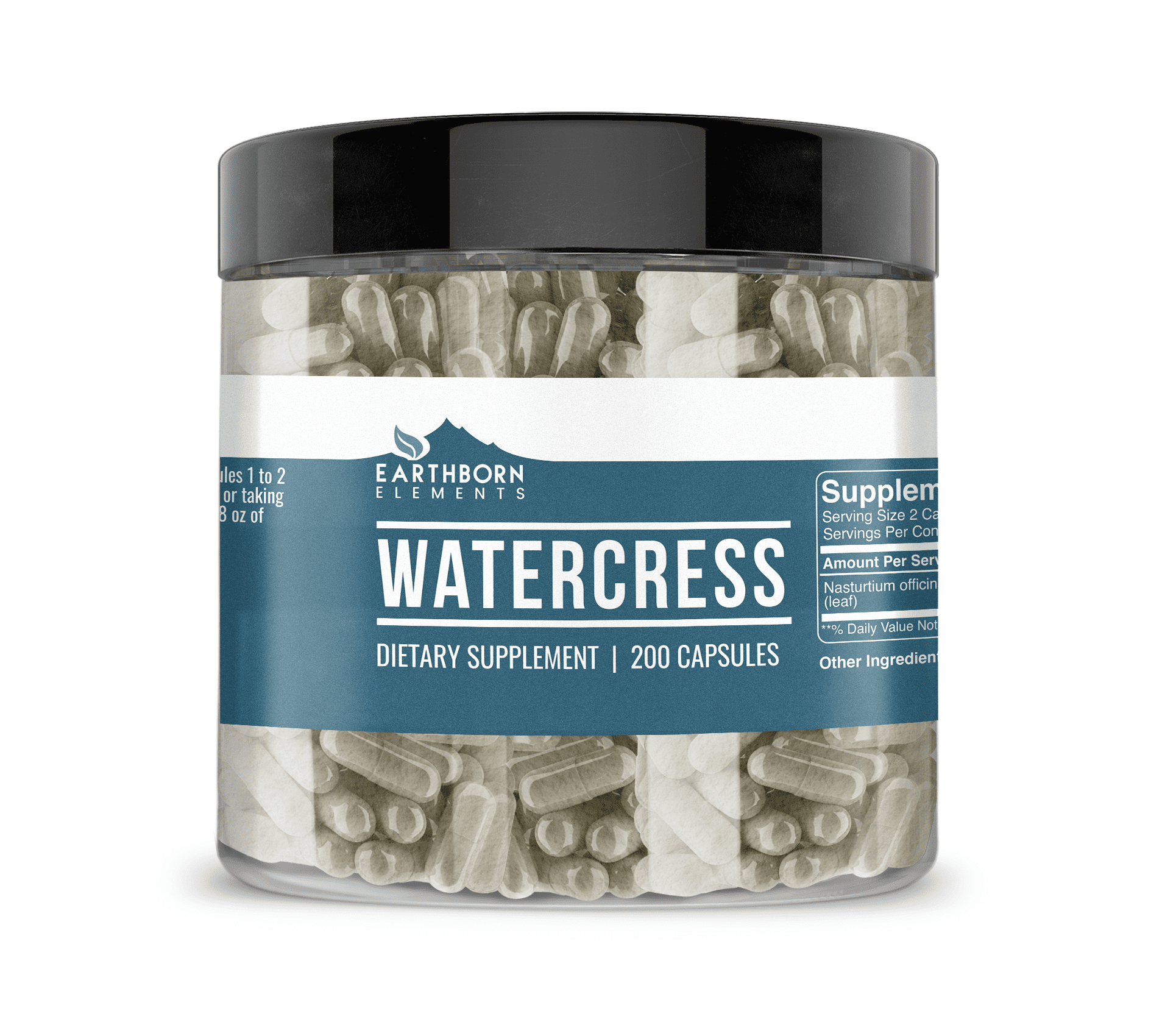 Earthborn Elements Watercress 200 Capsules, Pure & Undiluted, No ...