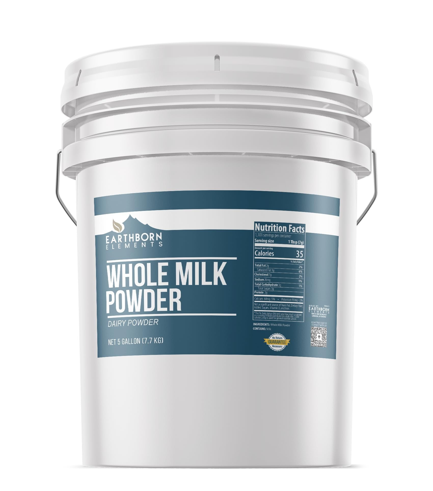 Earthborn Elements Whole Milk Powder 5 Gallon, Light Sweet Taste, Bulk ...