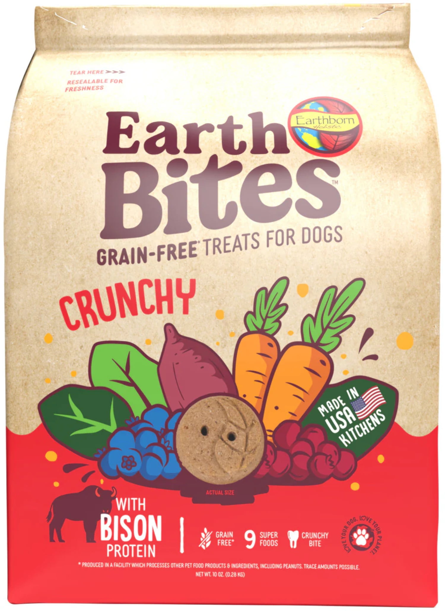 Earthborn Holistic EarthBites Crunchy Dog Treats Bison Pumpkin, 1ea/2 ...