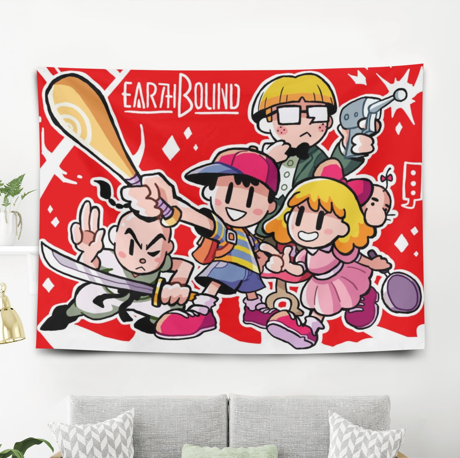 Earthbound Movie-Theme Anti-pilling Tapestry Gift Wall Hanging Backdrop ...