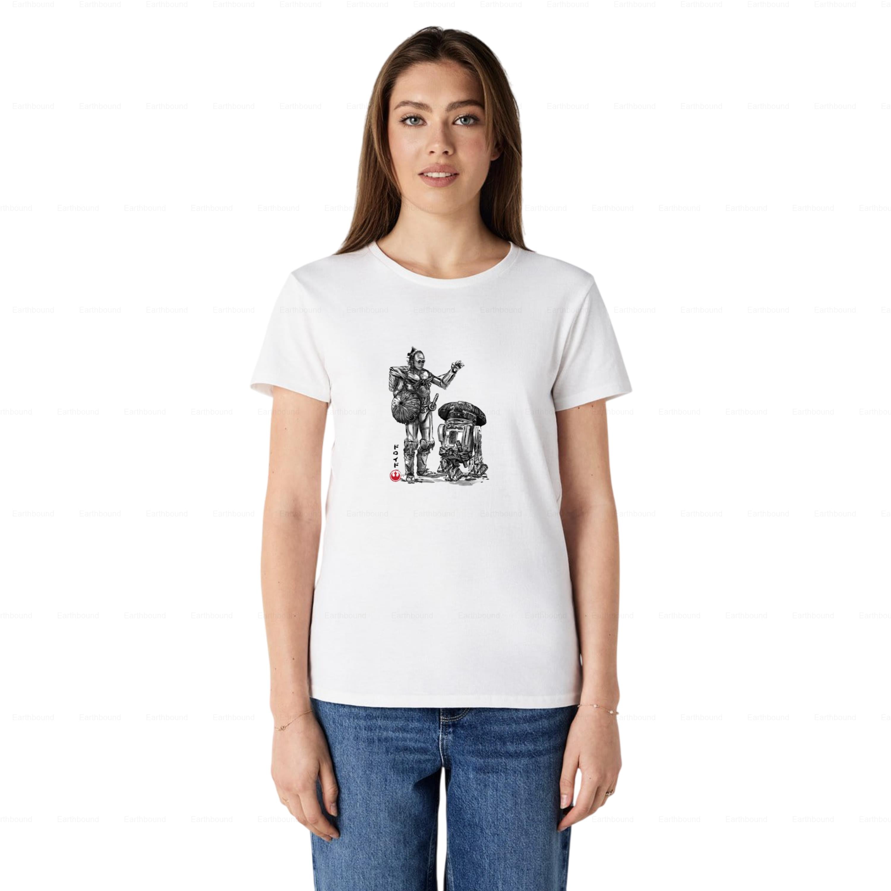 Earthbound66 Samurai Droids R2D2 C3PO Sumi e Ink Style Star Wars Tee ...