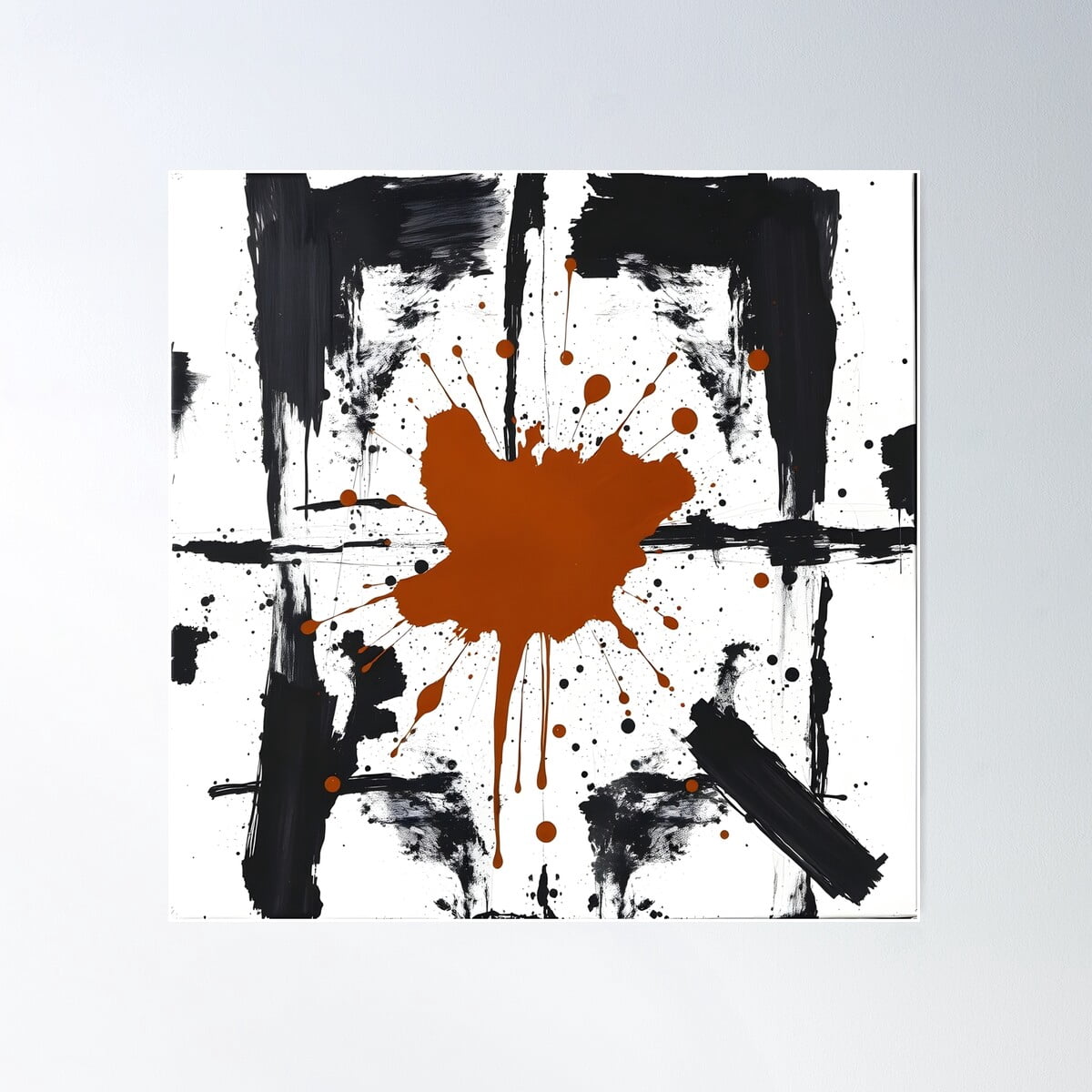 Earthen Burst Poster Wall Art, Modern Wall Decor For Living Room ...