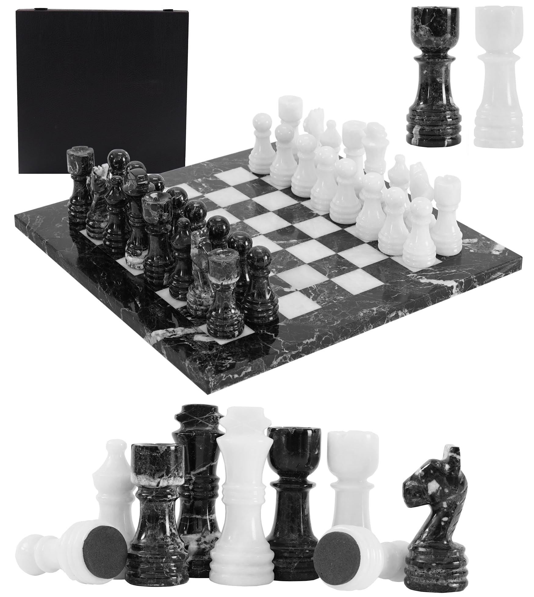 Earthen Crafts Marble Chess MMF7 Set 12 Inches Handmade Zebra & White ...