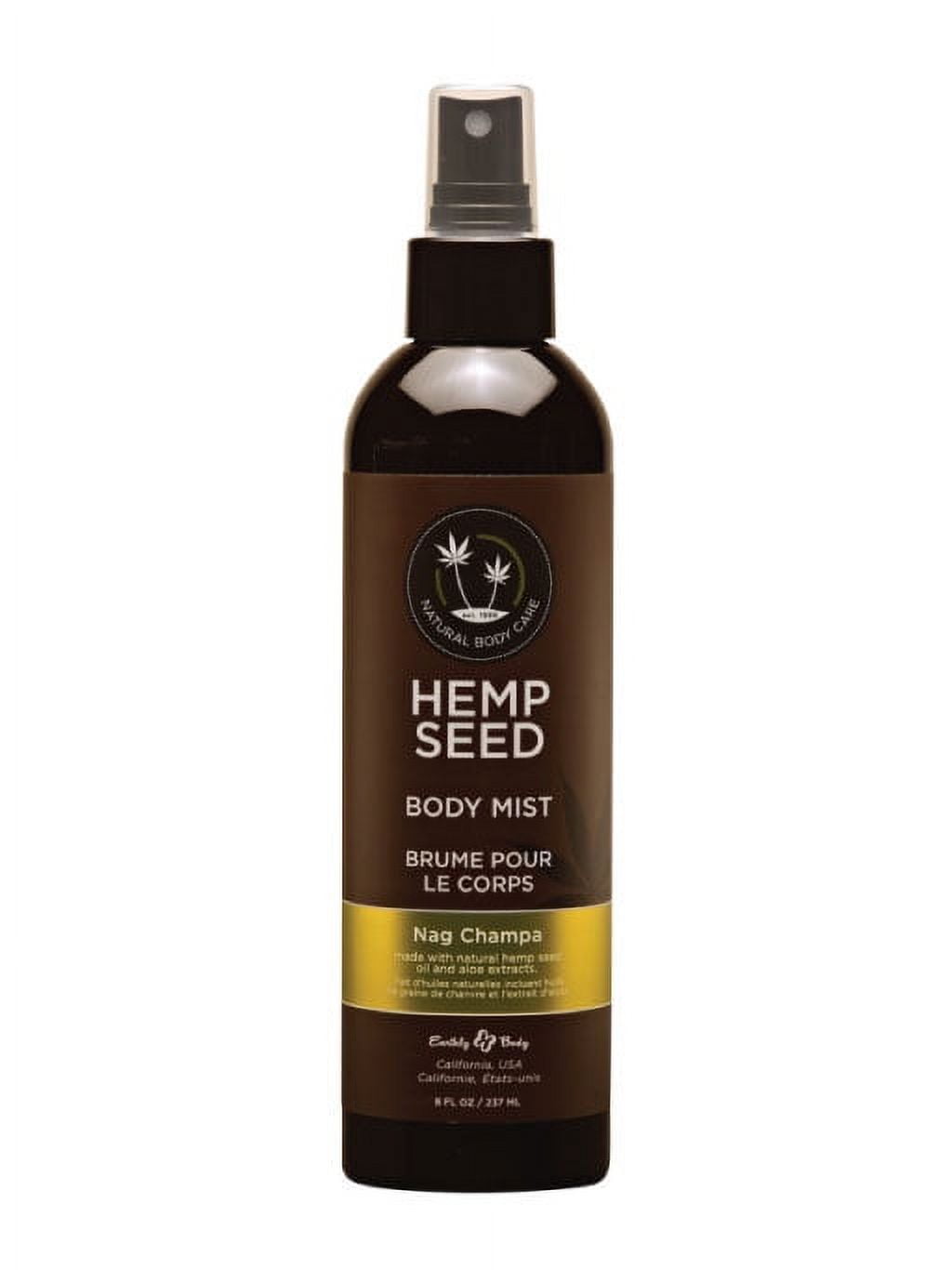 Earthly Body Hemp Seed Oil Body Mist, Skin Invigorating, Nag Champa, 8 ...