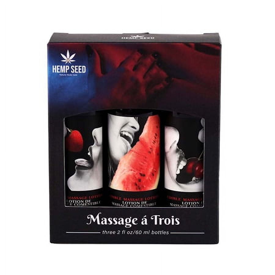Earthly Body Massage-a-trois Edible Massage Lotion 3-Piece Gift Set Box ...