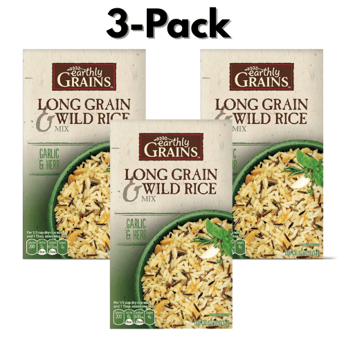 Earthly Grains Long Grain & Wild Rice Mix Garlic & Herb 3-Pack 5.9 oz - Walmart.com