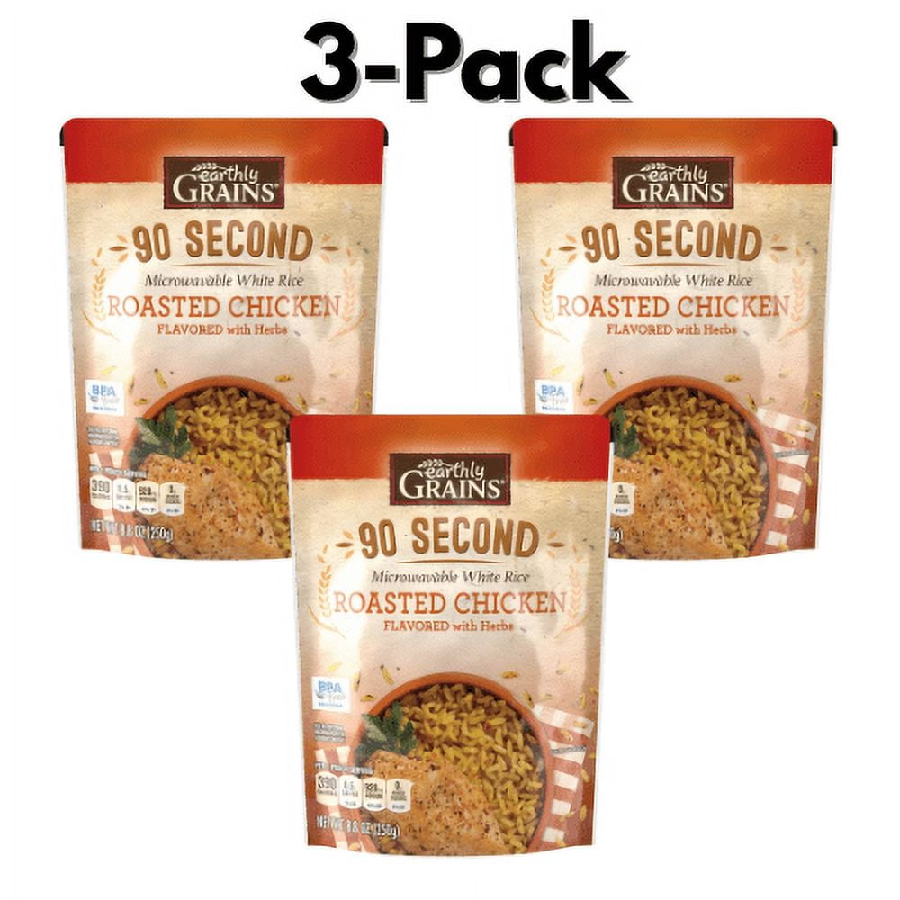 Earthly Grains Roasted Chicken Ready to Serve Rice, 8.8 oz,3-Pack ...