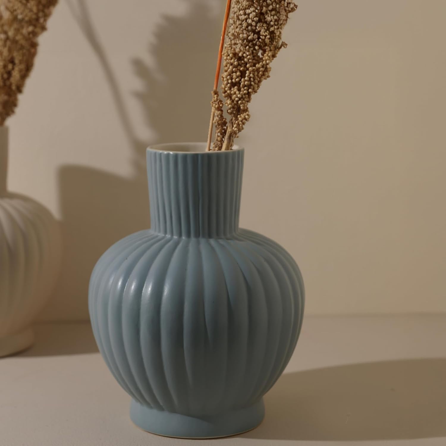 Earthly India Tranquil Vase 11 Inch Ceramic Vase Vases for Living Room ...