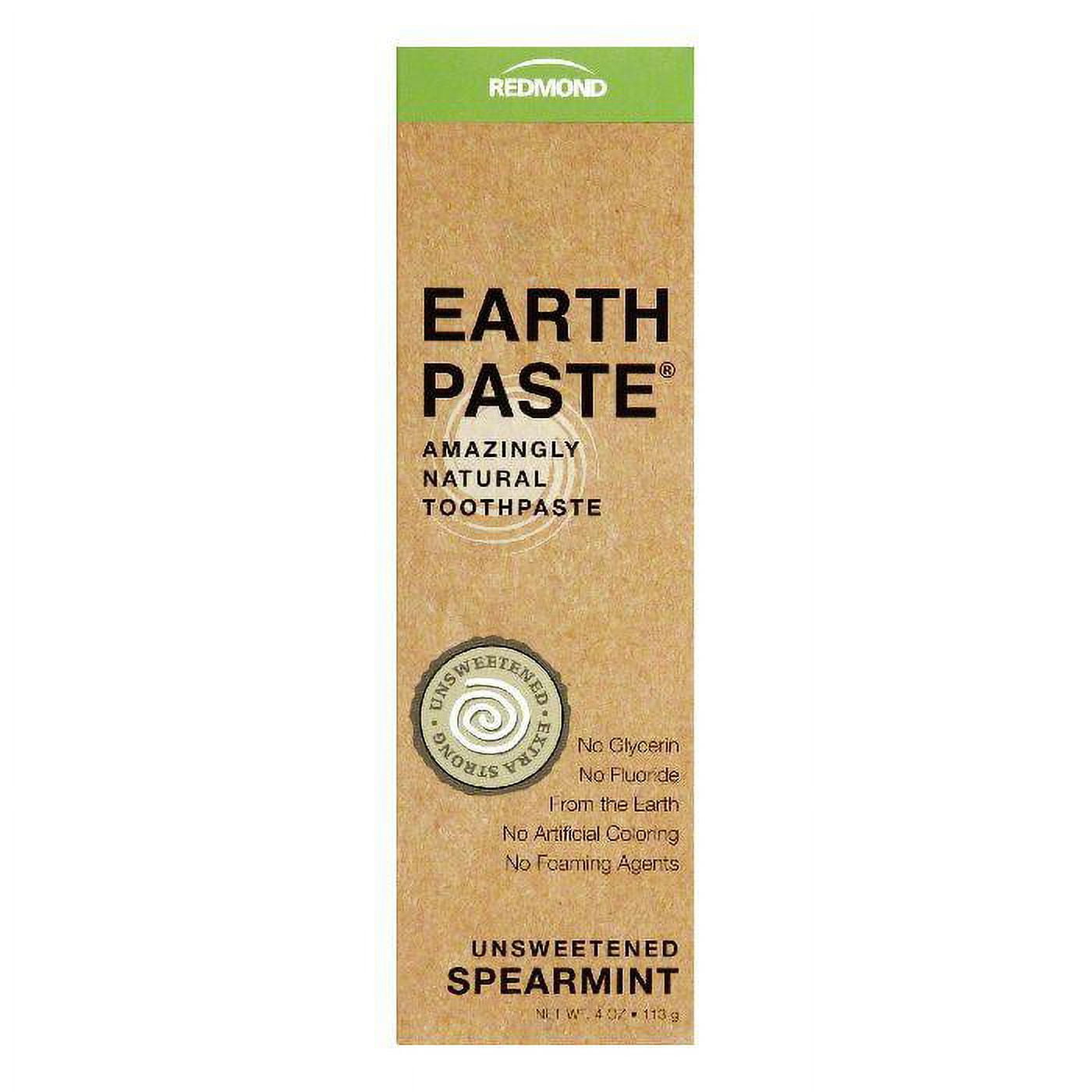 Earthpaste Unsweetened Spearmint Extra Strong Toothpaste, 4 Oz (Pack of ...