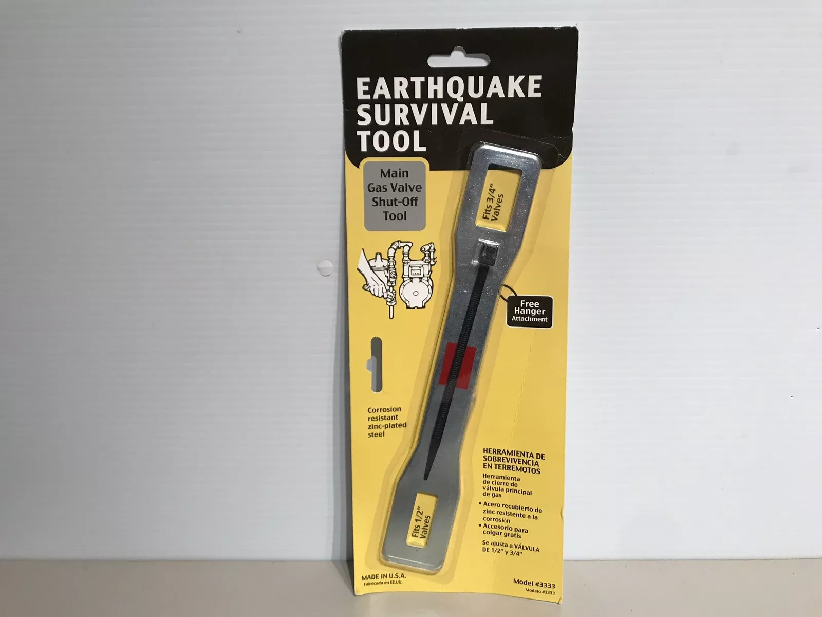 Earthquake Emergency Gas Valve Shut-Off Tool Plumbing Wrench Zinc ...