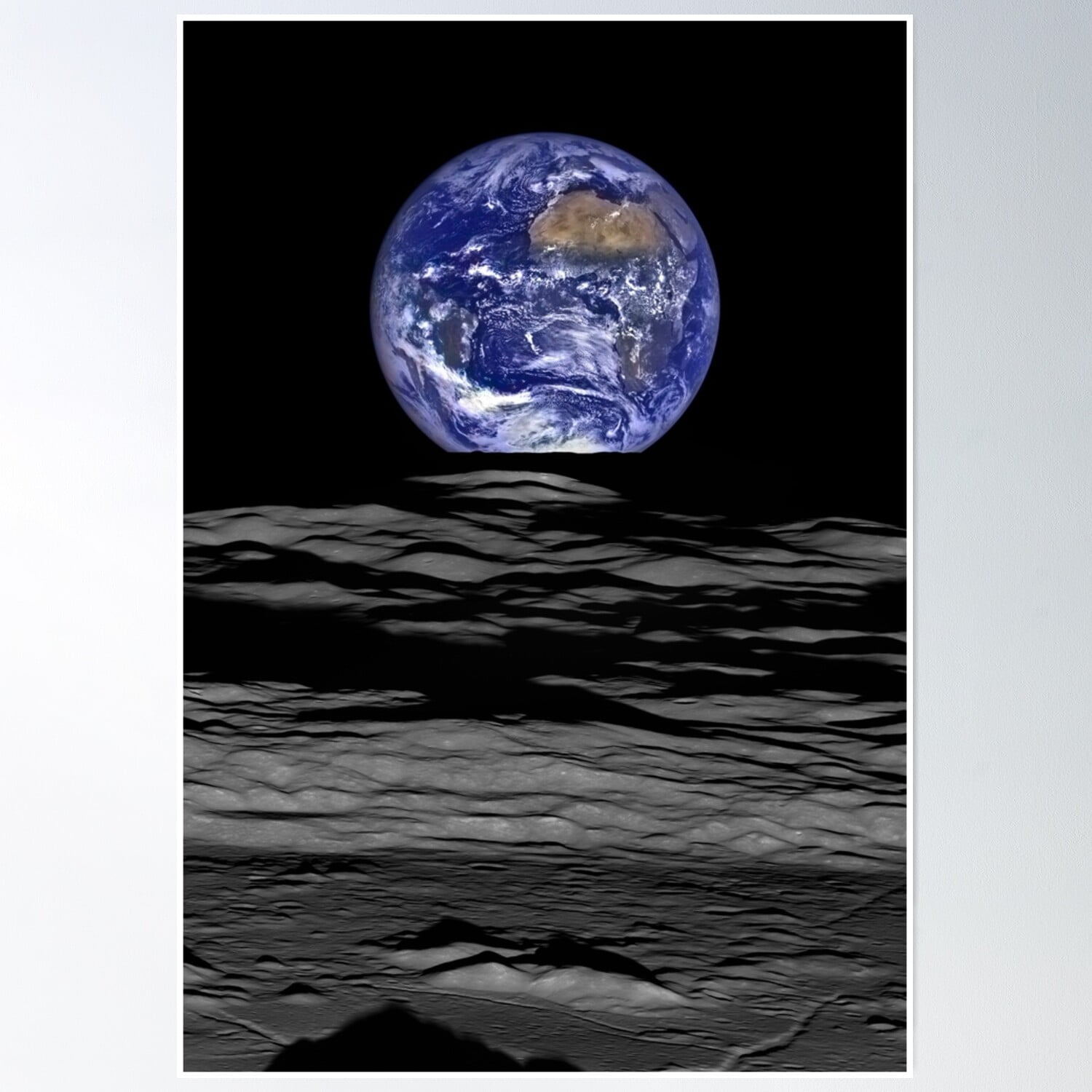 Earthrise As Seen From The Moon Poster Wall Art, Modern Wall Decor ...