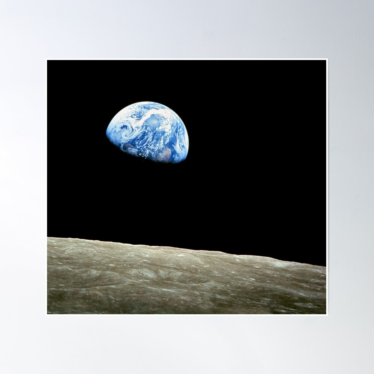 Earthrise From The Moon Poster Wall Art, Modern Wall Decor, 16x16 ...